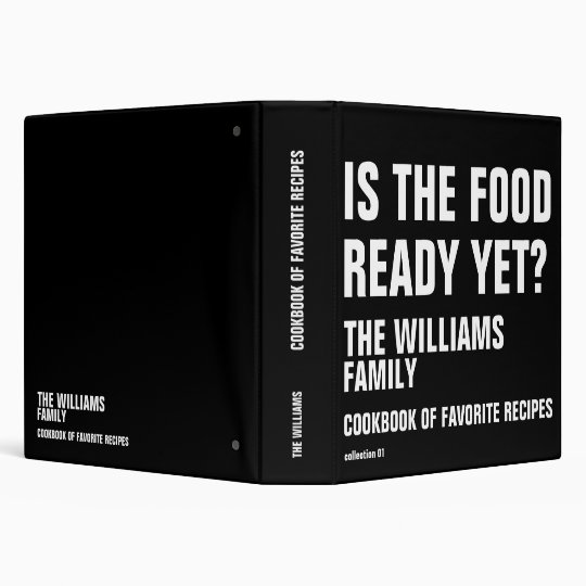 funny cookbook for family recipes b/w binder | Zazzle.com