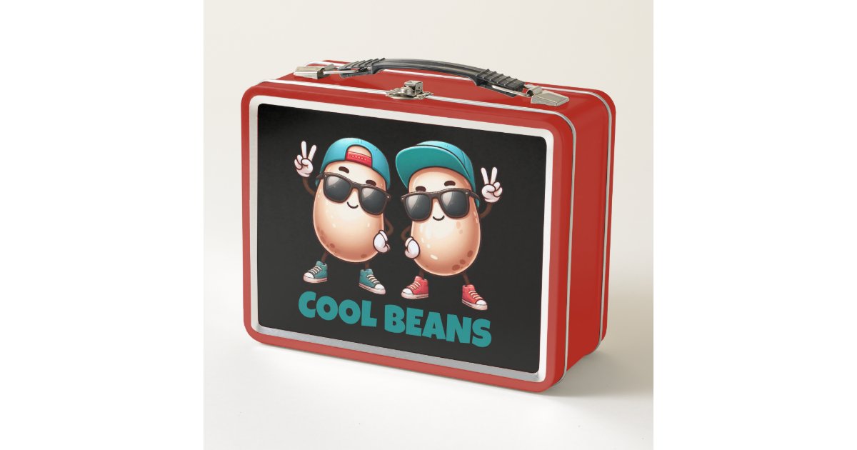Funny Cool Beans Wear Caps and Sneakers Metal Lunch Box | Zazzle