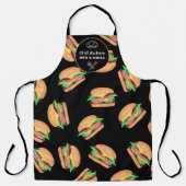 Funny cool burger pattern BBQ grill Chef Apron | Zazzle