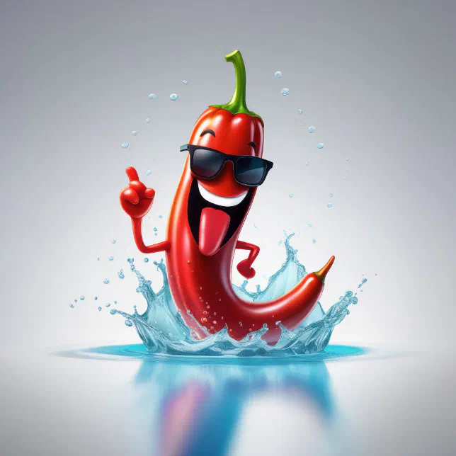 Funny cool chili pepper for print invitation | Zazzle