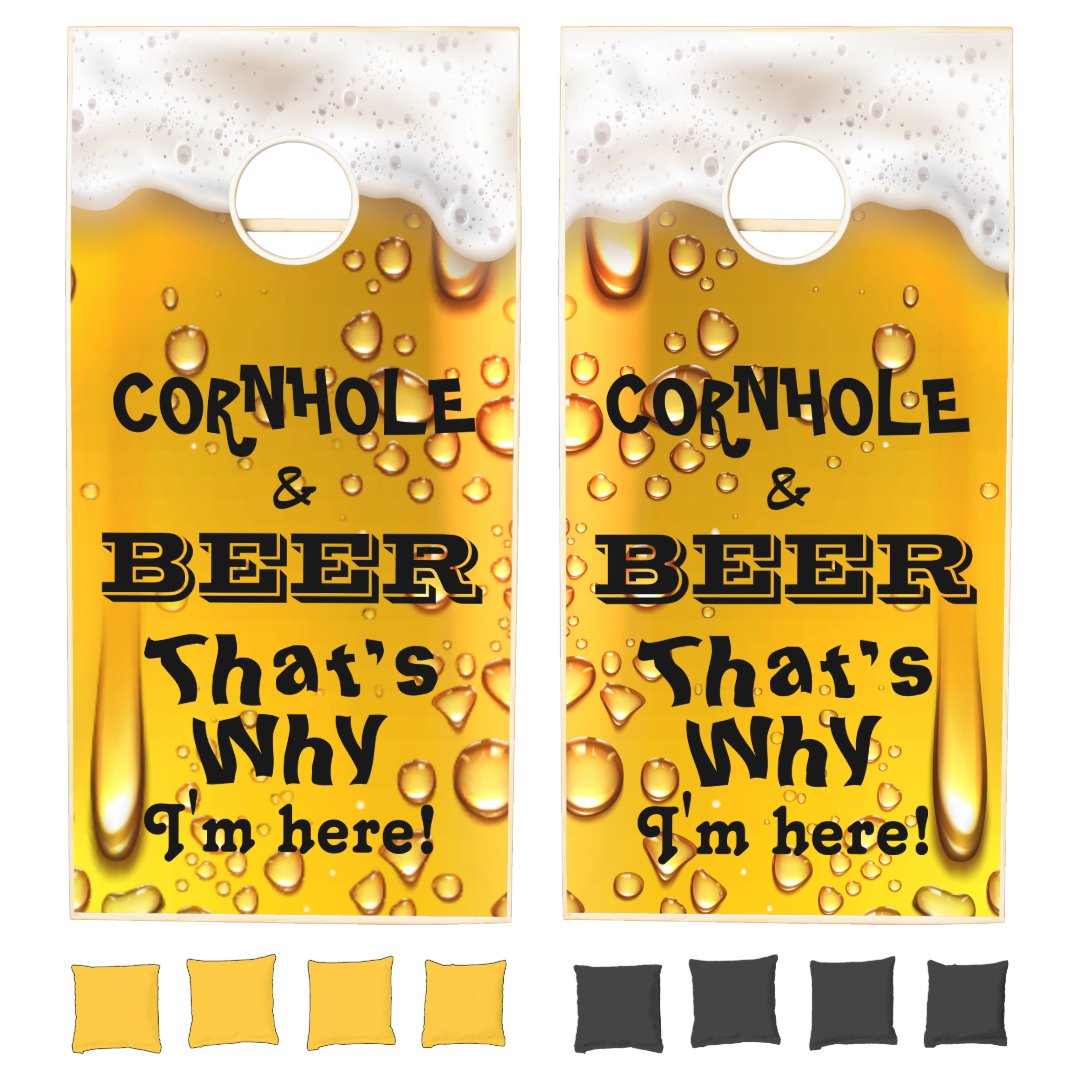 Funny Cornhole and Beer Cornhole Set | Zazzle