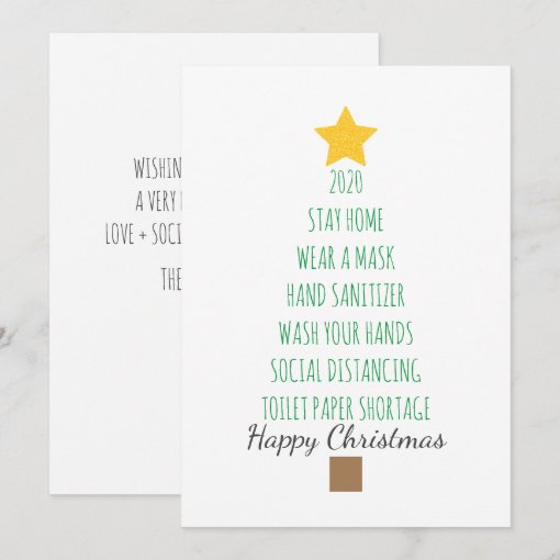 Funny Coronavirus 2020 Christmas Tree Holiday Card | Zazzle