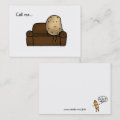 Funny Couch Potato Cartoon Design Calling Card | Zazzle