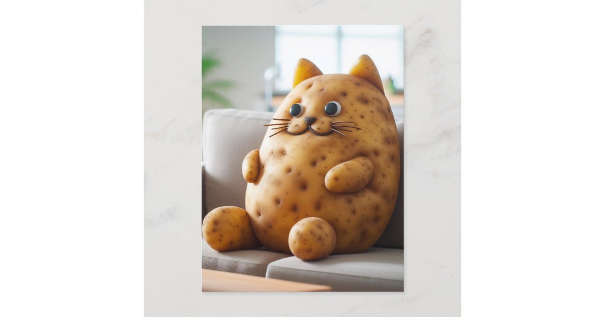 Funny Couch Potato Cat Postcard | Zazzle