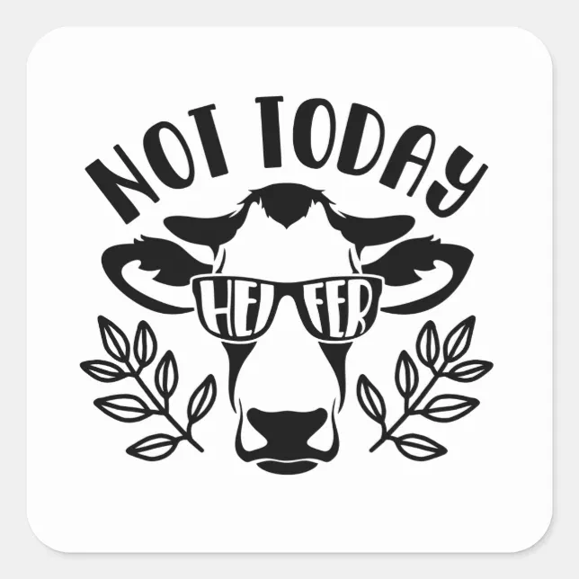 funny Country cow word art Square Sticker | Zazzle