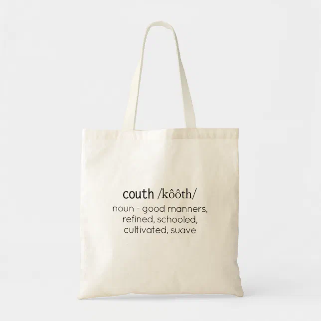 Funny Couth Definition Womens Fashion Tote Bag | Zazzle