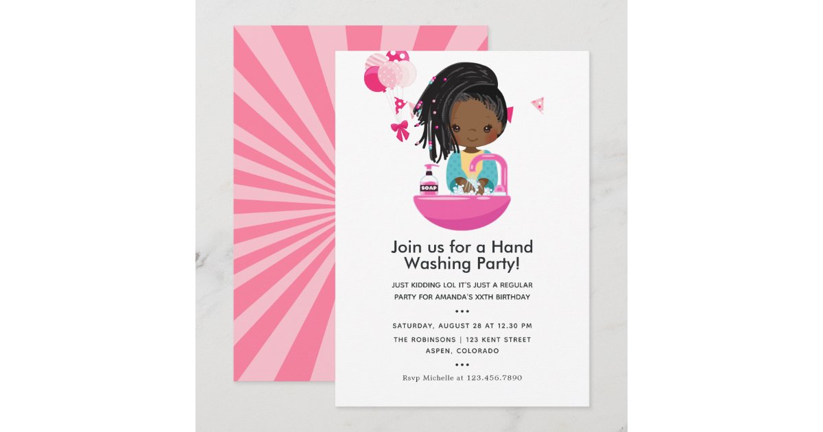 Funny Covid-19 Corona Virus themed Girl Birthday Invitation | Zazzle