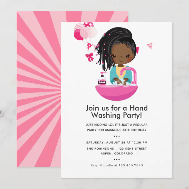 Funny Covid-19 Corona Virus themed Girl Birthday Invitation | Zazzle