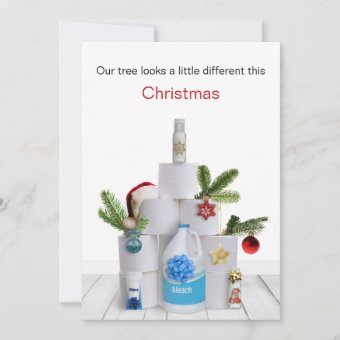 Funny Covid Christmas Tree Holiday Card | Zazzle