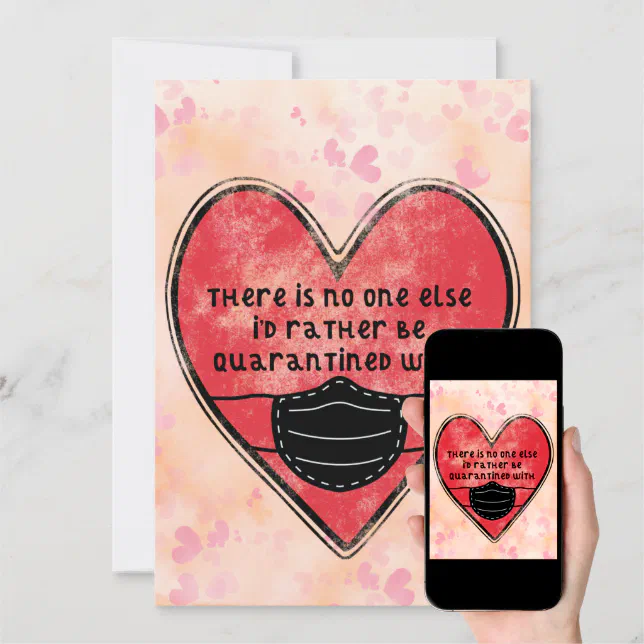 Funny Covid Quarantine Valentine's Day Holiday Card | Zazzle