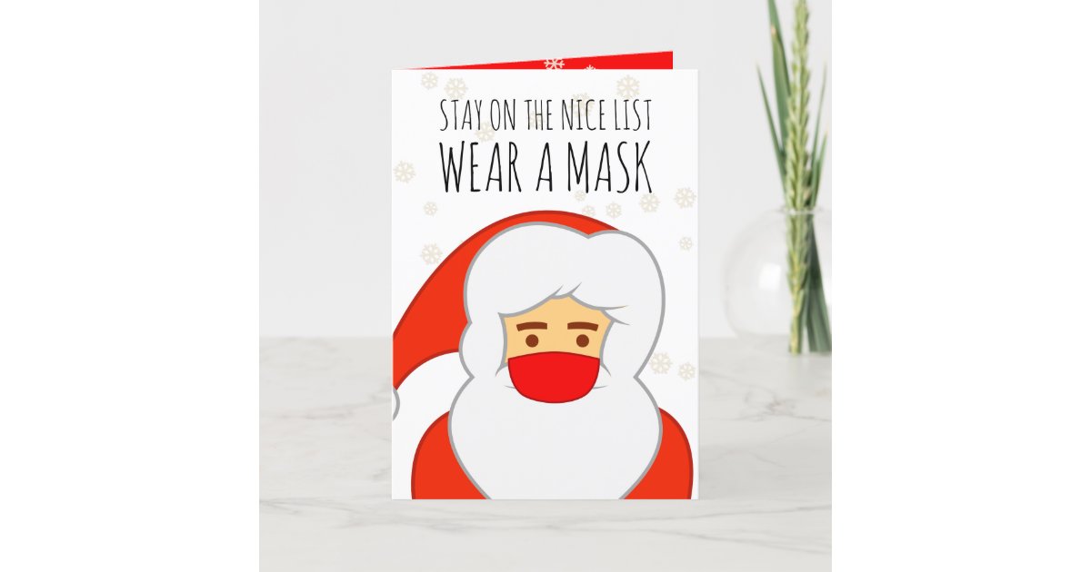 Funny Covid Santa Mask Christmas Holiday Card | Zazzle