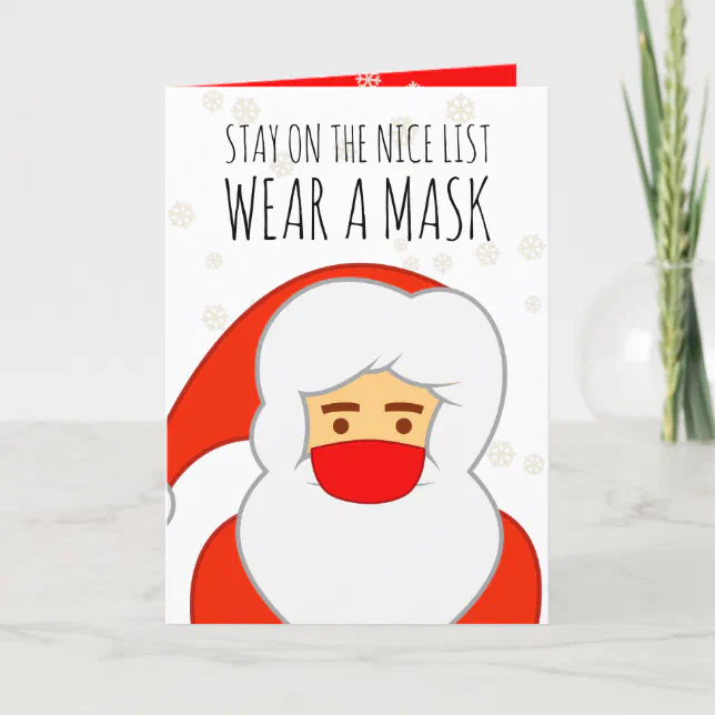 Funny Covid Santa Mask Christmas Holiday Card | Zazzle