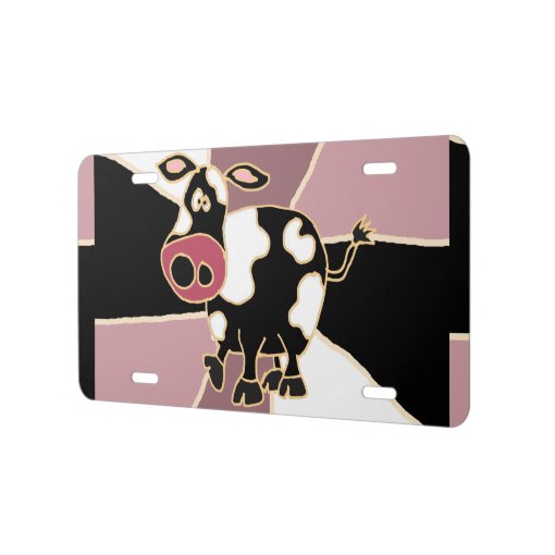 Funny Cow Art Front License Plate | Zazzle