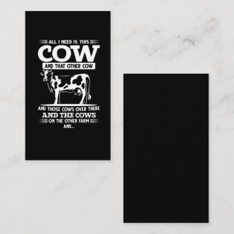 Funny Cow Farmer Cattle Farming Quotes Business Card | Zazzle
