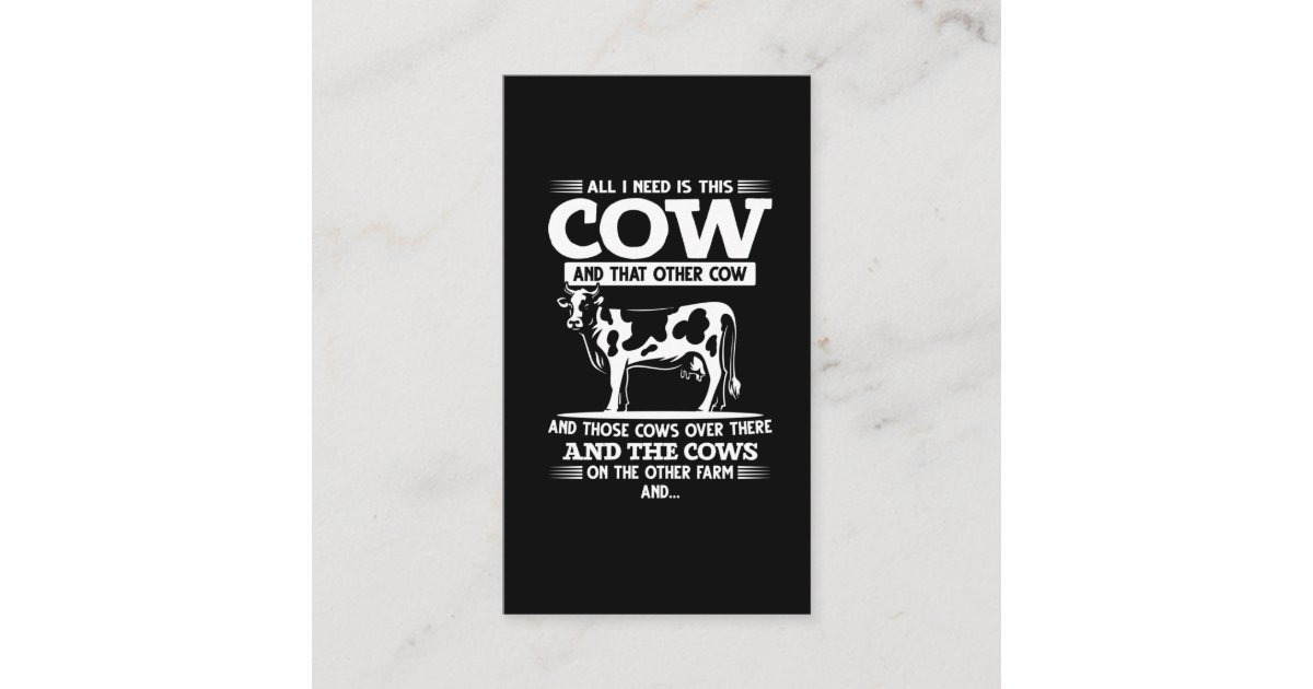 Funny Cow Farmer Cattle Farming Quotes Business Card | Zazzle