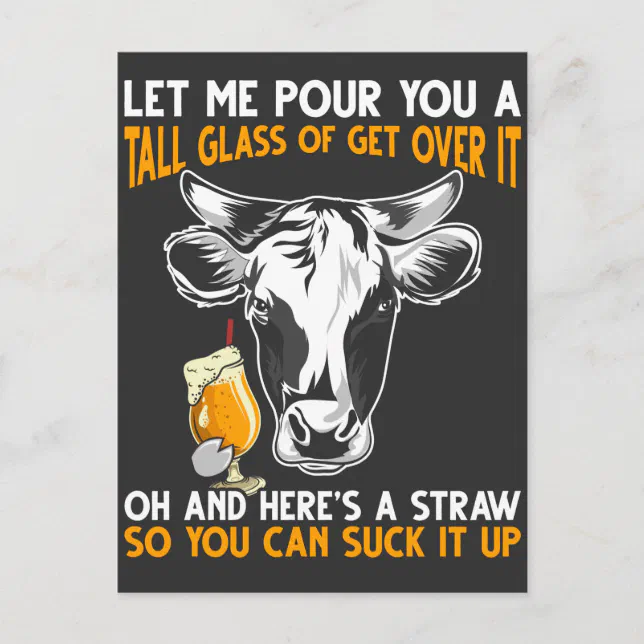 Funny Cow Farmer Quote Beer Lover Postcard | Zazzle