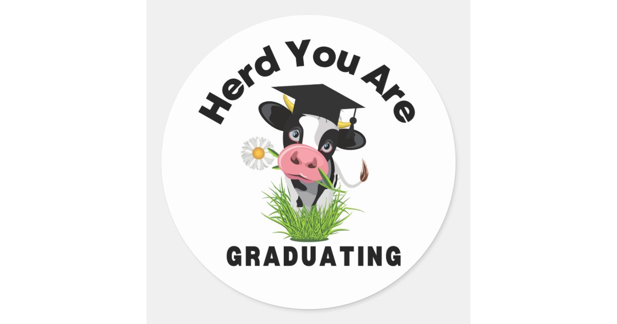 Funny Cow Graduation Sticker | Zazzle