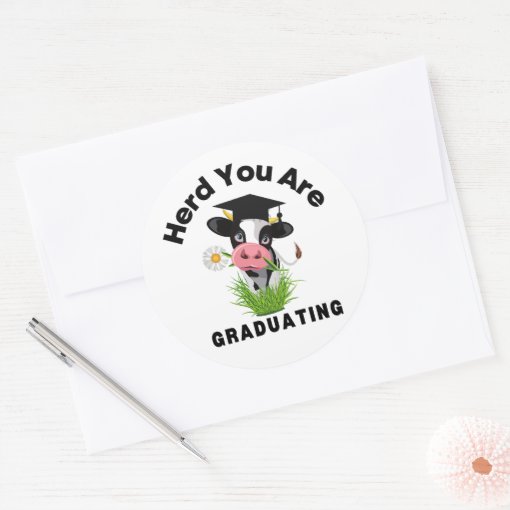 Funny Cow Graduation Sticker | Zazzle