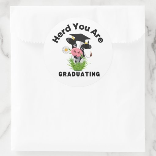 Funny Cow Graduation Sticker | Zazzle