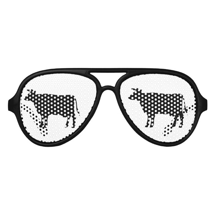 Funny Cow Silhouette Farm Animals Aviator Sunglasses | Zazzle.com