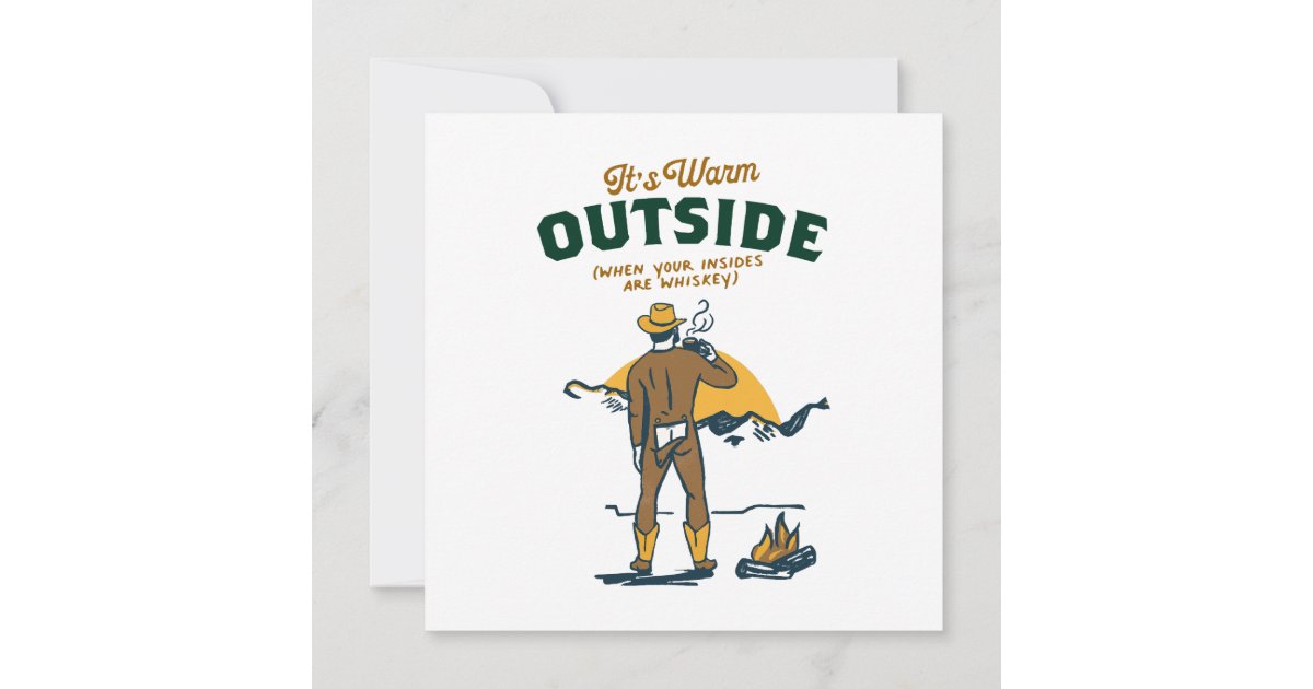 Funny Cowboy Drinking Whiskey Invitation | Zazzle