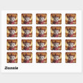 Funny Cowboy Ferret Western Style Birthday Square Sticker | Zazzle