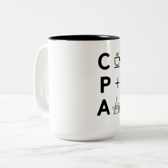 Funny CPA Certified Public Accountant Tax Season Two-Tone Coffee Mug ...