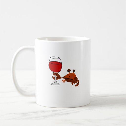 Funny Crab Drinking Wine Artwork Coffee Mug | Zazzle