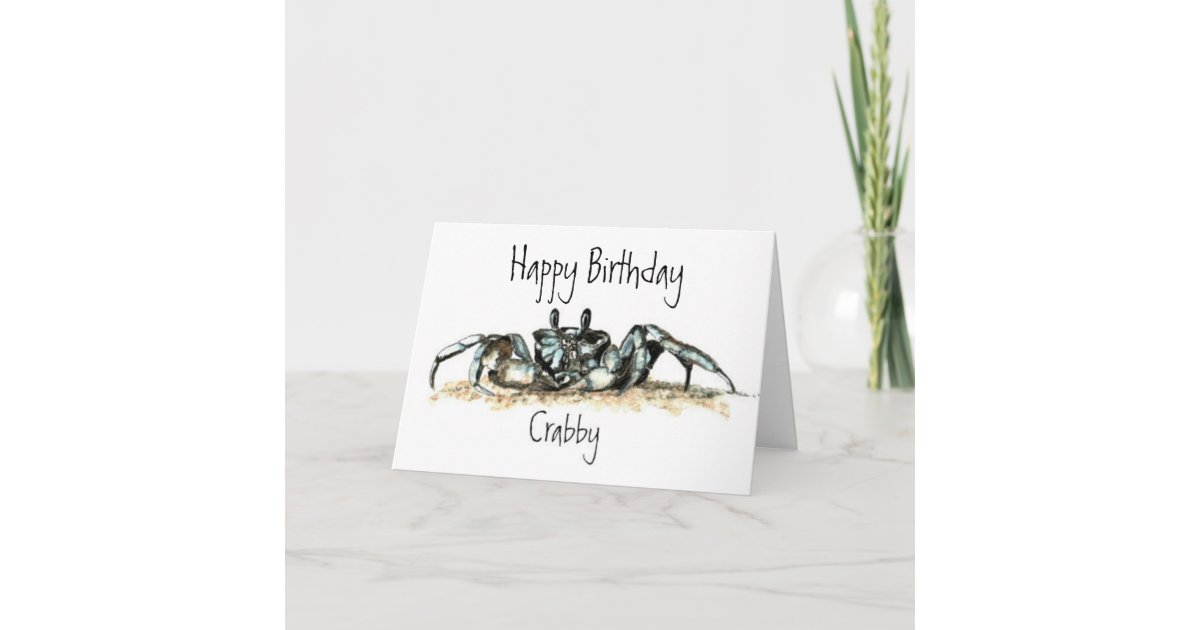 Funny, Crabby, Crab Card | Zazzle