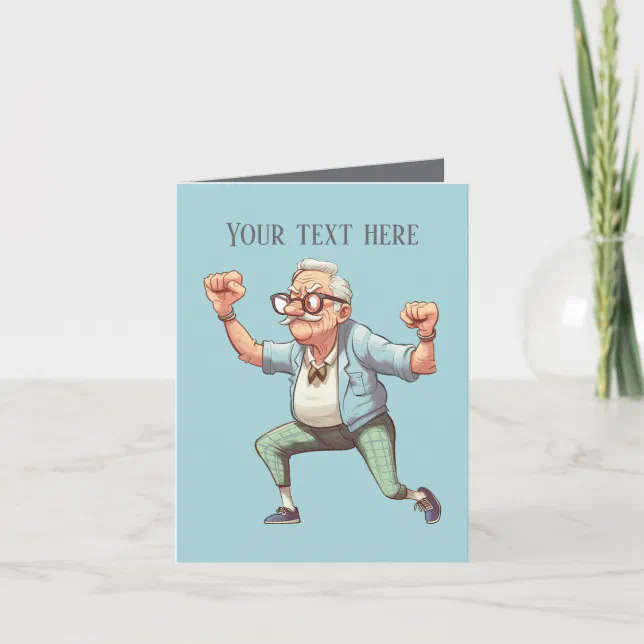 funny cranky old man add message card | Zazzle