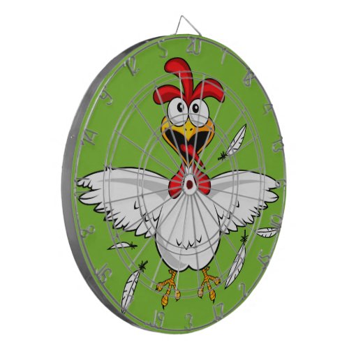 Funny Crazy Cartoon Chicken Wing Fling Dart Board | Zazzle