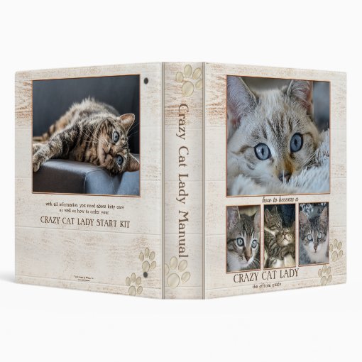 Funny Crazy Cat Lady Photo Binder | Zazzle
