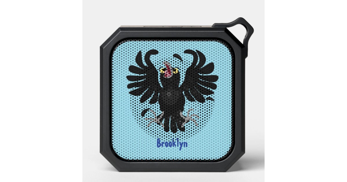Funny crazy crow raven cartoon illustration bluetooth speaker | Zazzle
