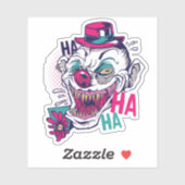 Funny Creepy Clown Laughing Horror Teen Graphics Sticker | Zazzle