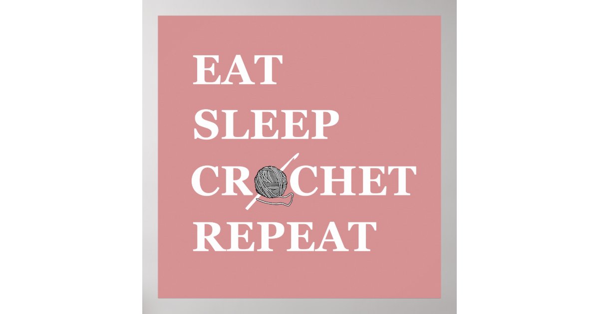 Funny crochet quote knitting saying gift poster | Zazzle