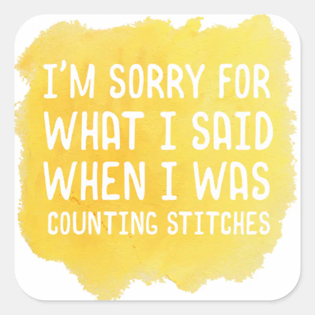 Funny Crochet Stitch Square Sticker | Zazzle