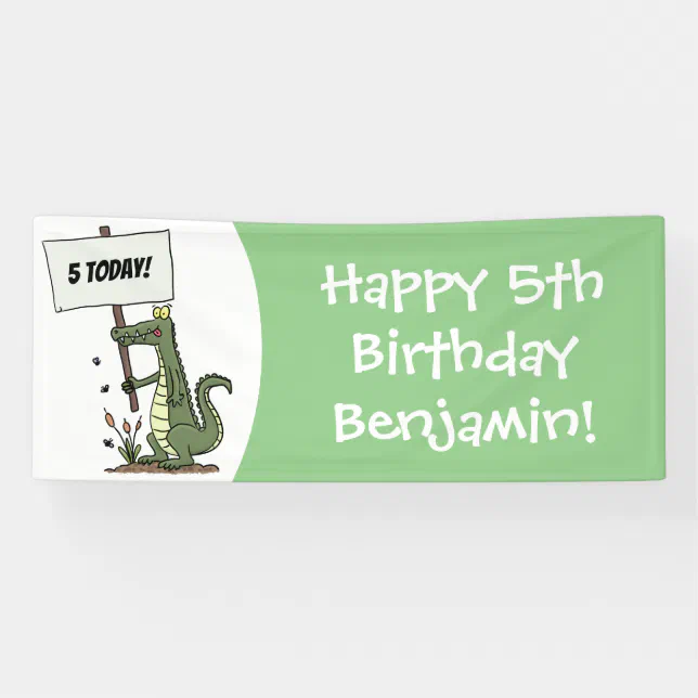 Funny crocodile aligator with sign cartoon | Zazzle