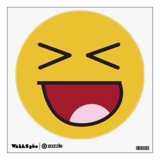 Funny crossed eyed laughing Emoji Wall Sticker | Zazzle.com