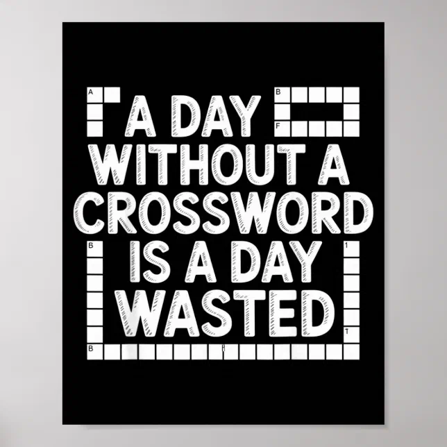 Funny Crossword Puzzle Word Game Nerd Poster | Zazzle