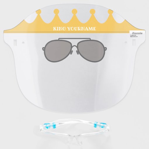 Funny Crown with sunglasses Custom King Face Shield | Zazzle