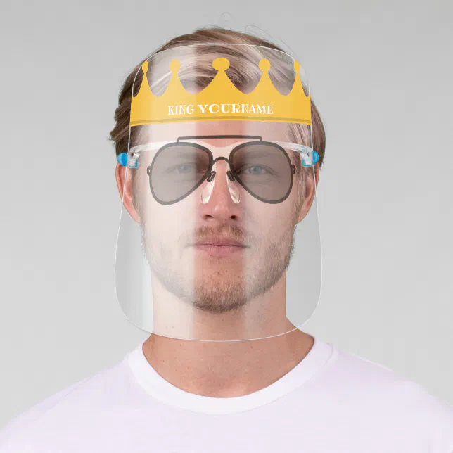 Funny Crown with sunglasses Custom King Face Shield | Zazzle