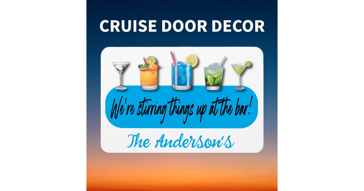 Funny Cruise Ship Booze Door Decor Magnet | Zazzle