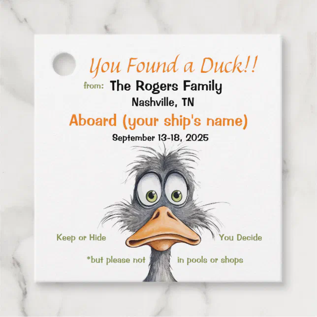 Funny Cruising Duck Tag | Zazzle