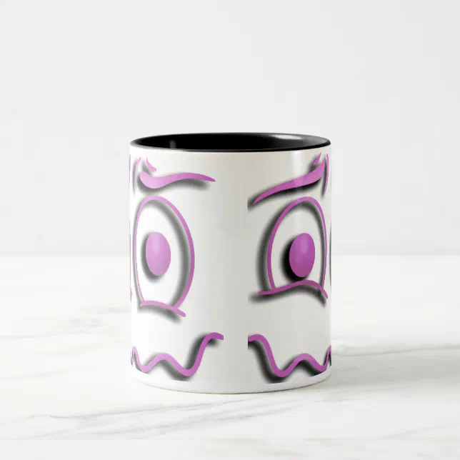 Funny Crying Cartoon Face Two-Tone Coffee Mug | Zazzle