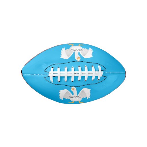 Funny curious domestic goose cartoon illustration football | Zazzle
