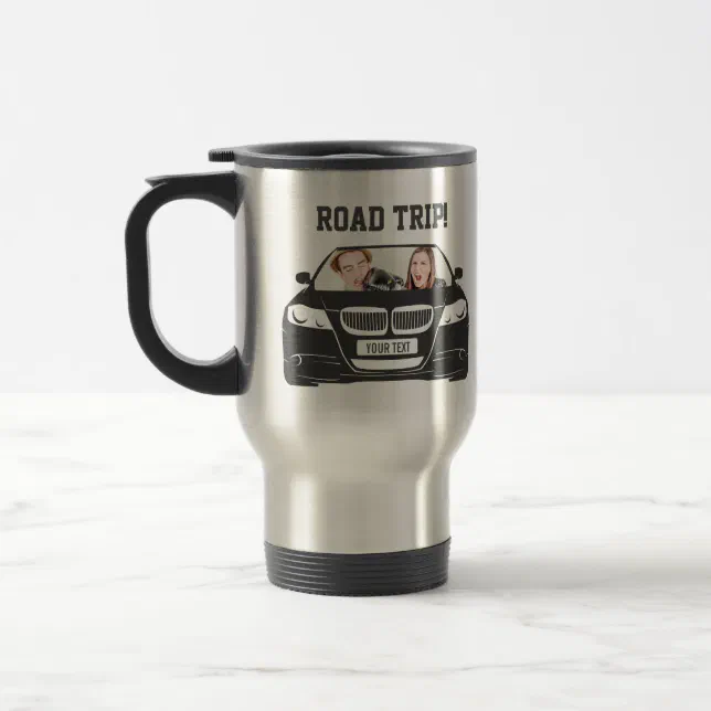 Funny Custom Car Photo Road Trip Travel Mug | Zazzle