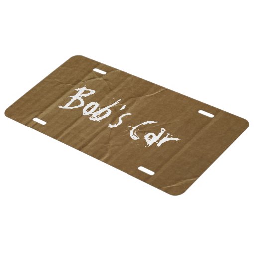 Funny Custom Cardboard License Plate | Zazzle