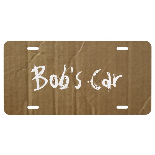 Funny Custom Cardboard License Plate | Zazzle.com