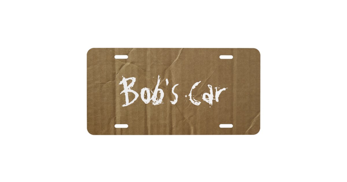 Funny Custom Cardboard License Plate | Zazzle