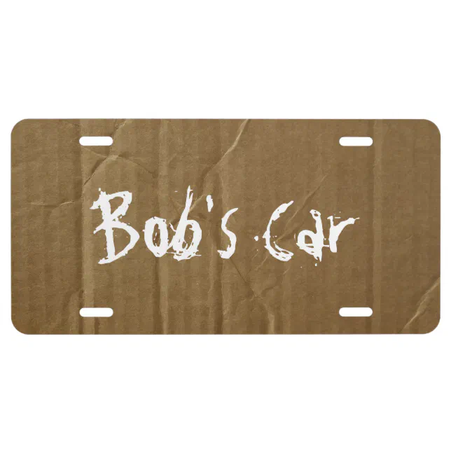 Funny Custom Cardboard License Plate | Zazzle